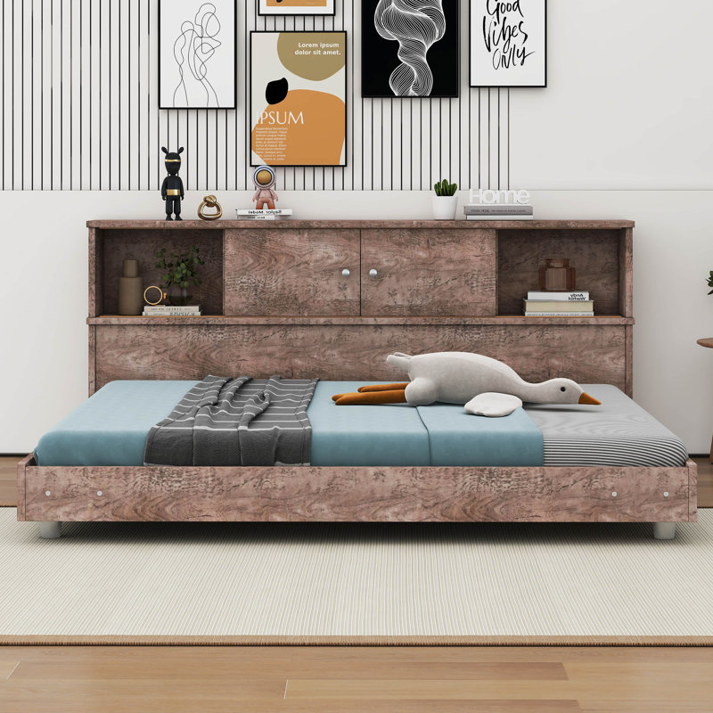 Millwood Pines Crislyn Bookcase Storage Bed | Wayfair